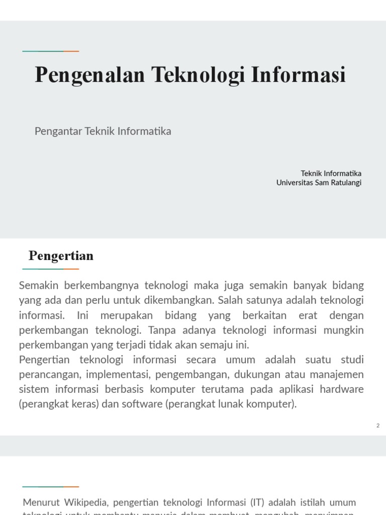Pengenalan Teknologi Informasi | PDF
