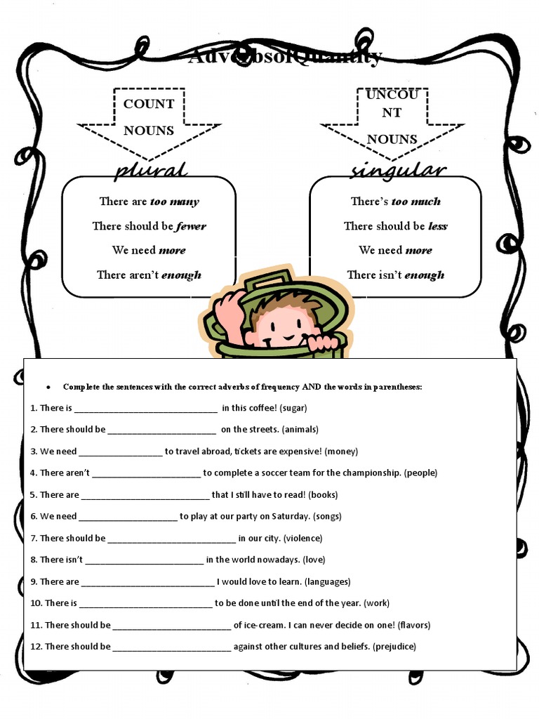 Adverbs of Quantity Fun Activities Games Oneonone Activities - 45638 | PDF