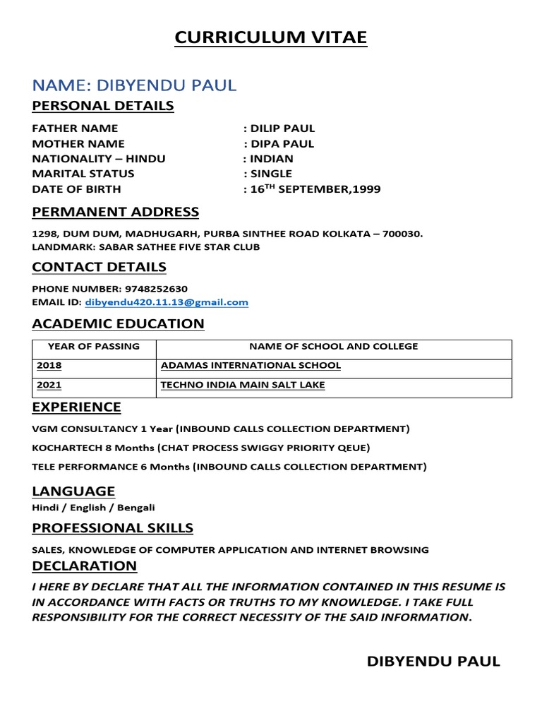 Dibyendu Paul Upudated CV | PDF