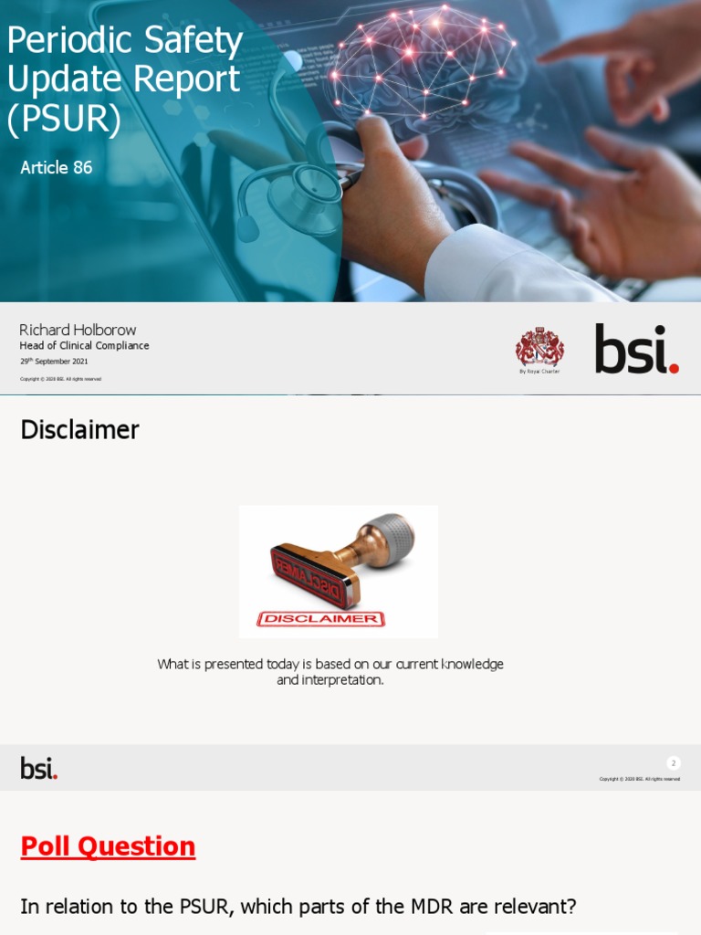 Bsi MD Psur MDR Webinar 290921 en GB | PDF | Risk
