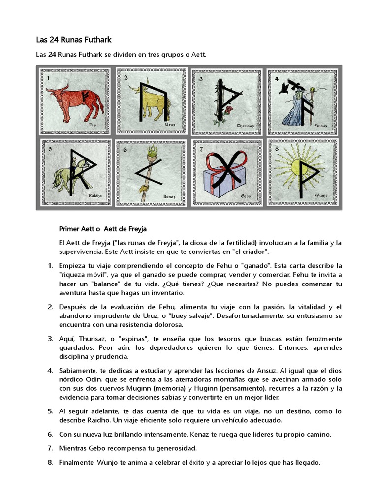 Significado de las 24 Runas Futhark | PDF
