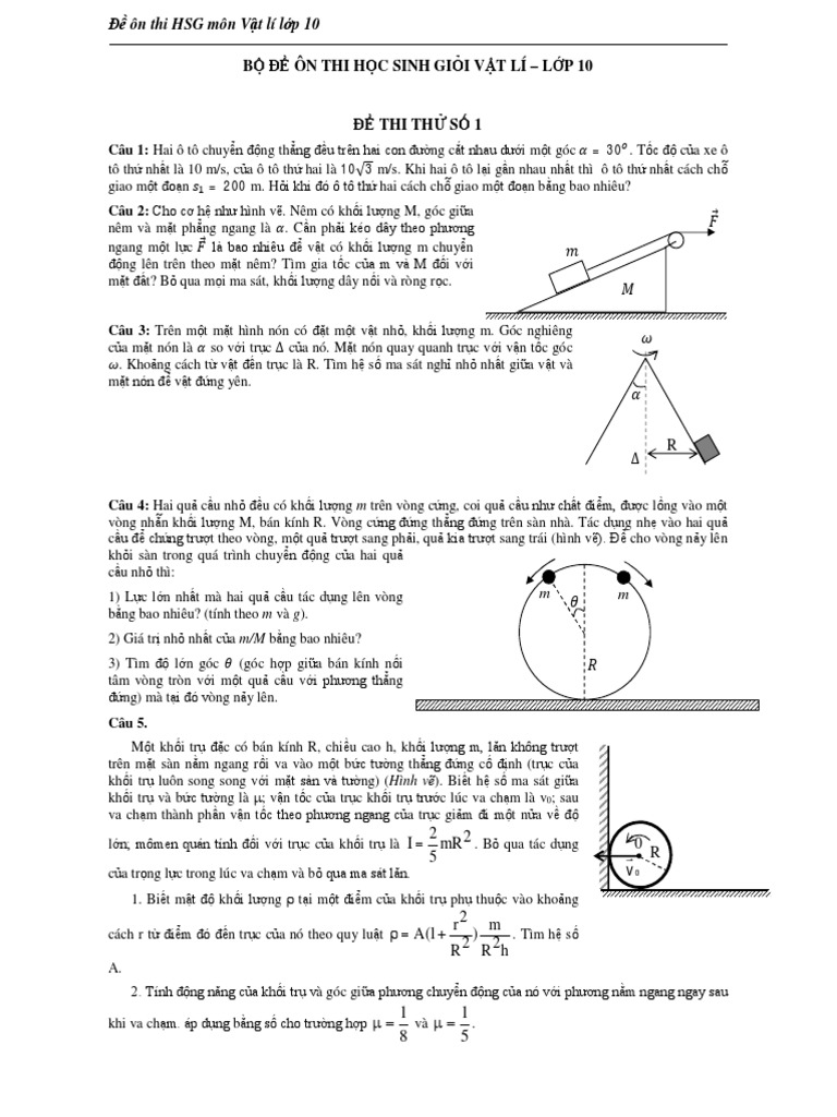 Bo de Thi Thu HSG Vat Li 10 | PDF