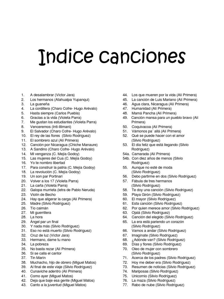 138 Canciones | PDF | Nicaragua | Naturaleza