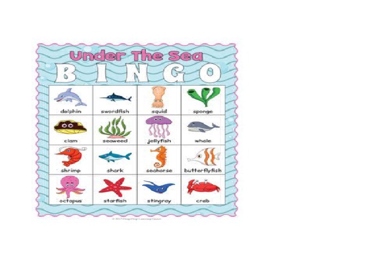 Bingo Sea Animals | PDF