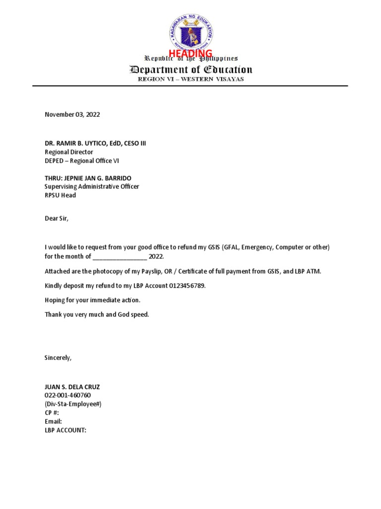 Letter Request Sample | PDF