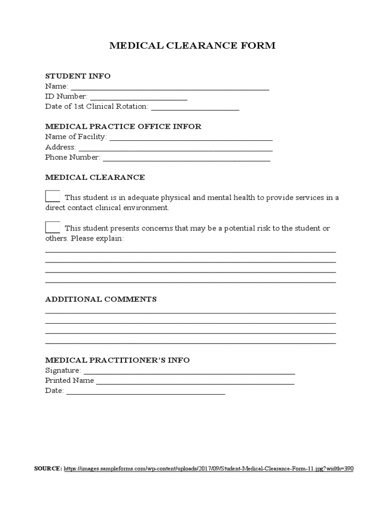 Medical Clearance Form | PDF | Career & Growth | Self-Improvement