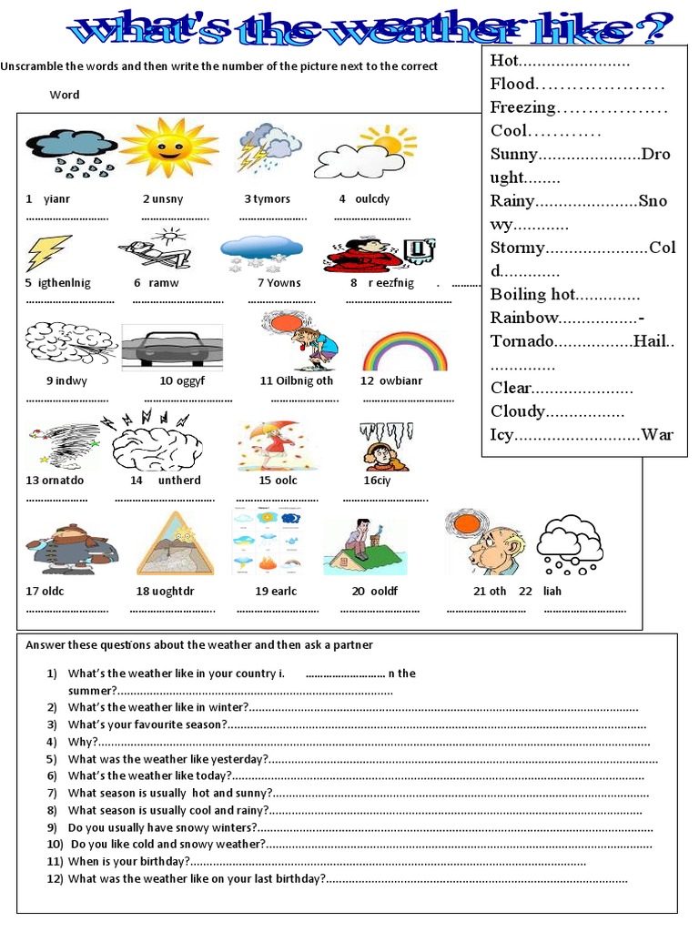 Weather Vocabulary and Discussion Guide | PDF | Tornadoes | Atmosphere