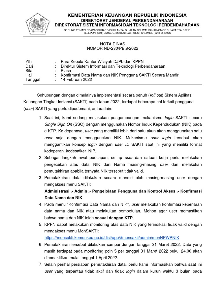 Konfirmasi Data Nama Dan NIK | PDF