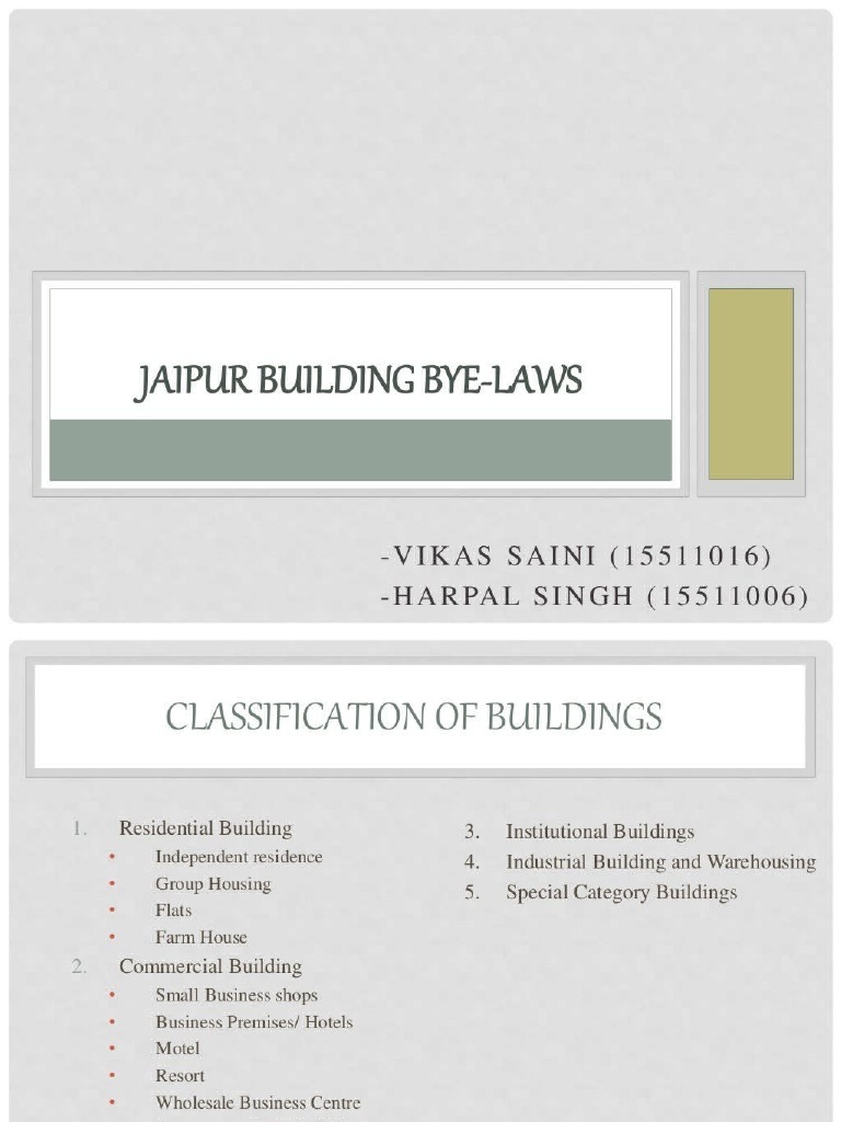 Jaipur Building Bye Laws | PDF