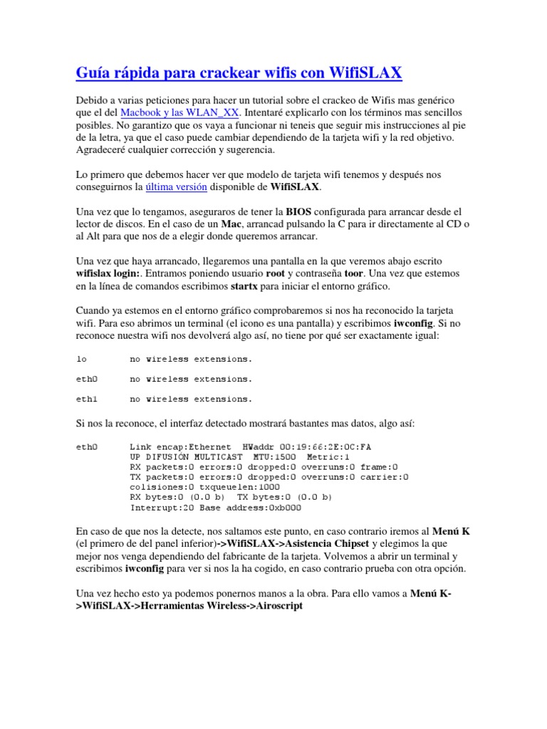 Guía Rápida Para Crackear Wifis Con Pdf Ventana Informática