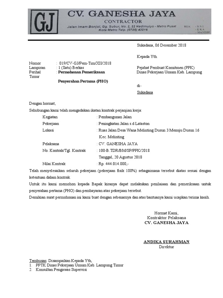 Permohonan Pho | PDF