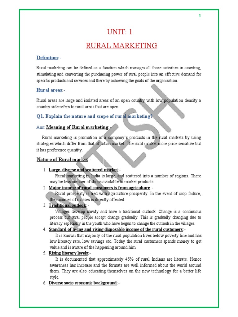 Understanding the Rural Indian Market: An Analysis of Key ...