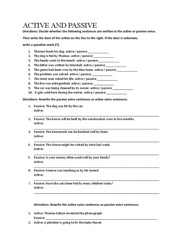 Active and Passive - Sma | PDF | Syntax | Language Mechanics