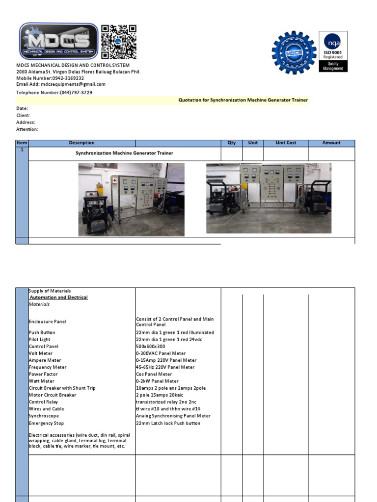 Synchronization Trainer 2022 | PDF | Relay | Electric Generator