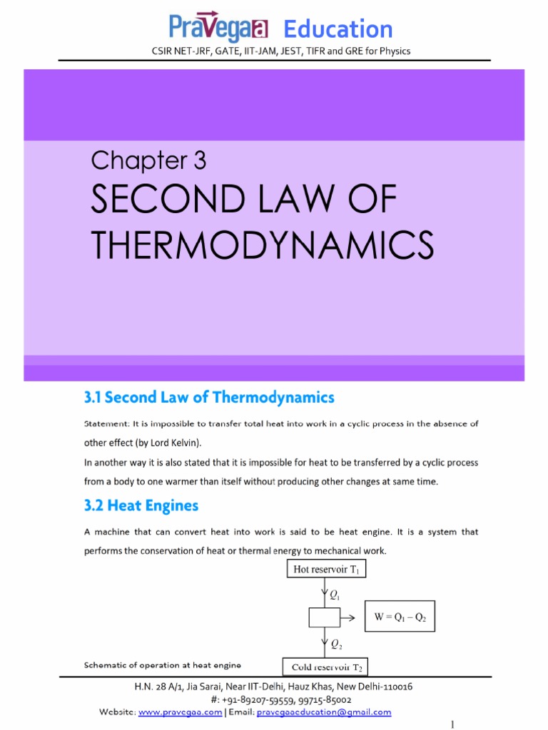 Second Law of Thermodynamics | PDF