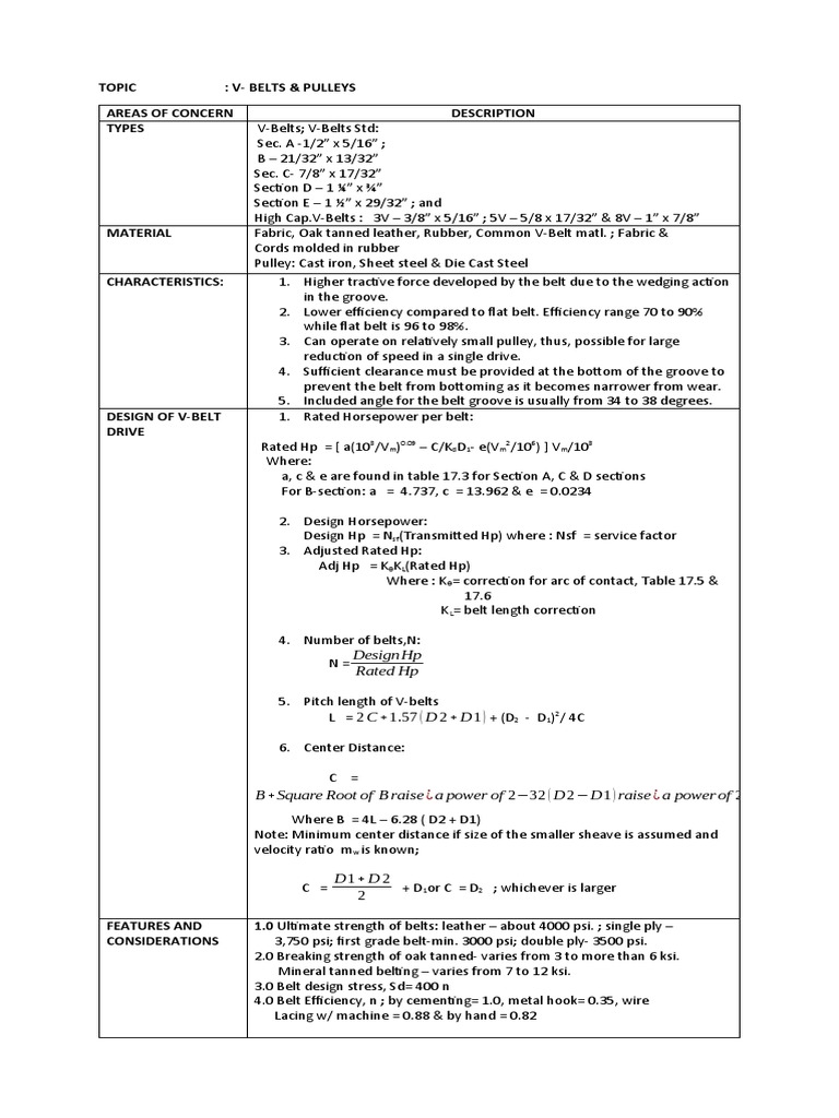 V - Belts Pulleys | PDF | Belt (Mechanical) | Mechanical Engineering