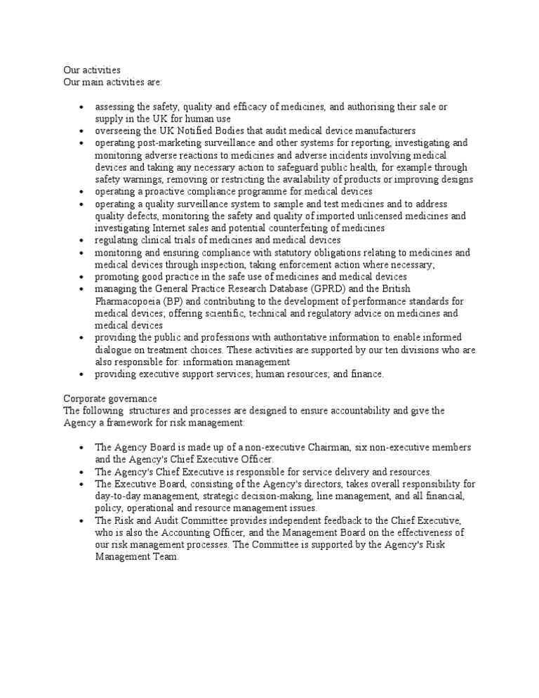 Structure of MHRA | PDF | Medical Device | Pharmaceutical Drug