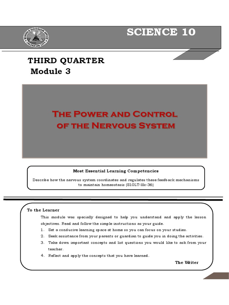 Science 10 Q3 Week 3 | PDF | Nervous System | Neuron