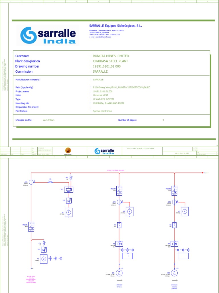 19191.6101.01.000 LF MCC Single Line Diagram | PDF | Alternating ...