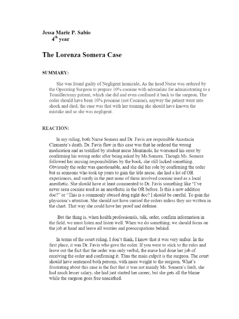 The Lorenza Somera Case - TOAZ - INFO | PDF