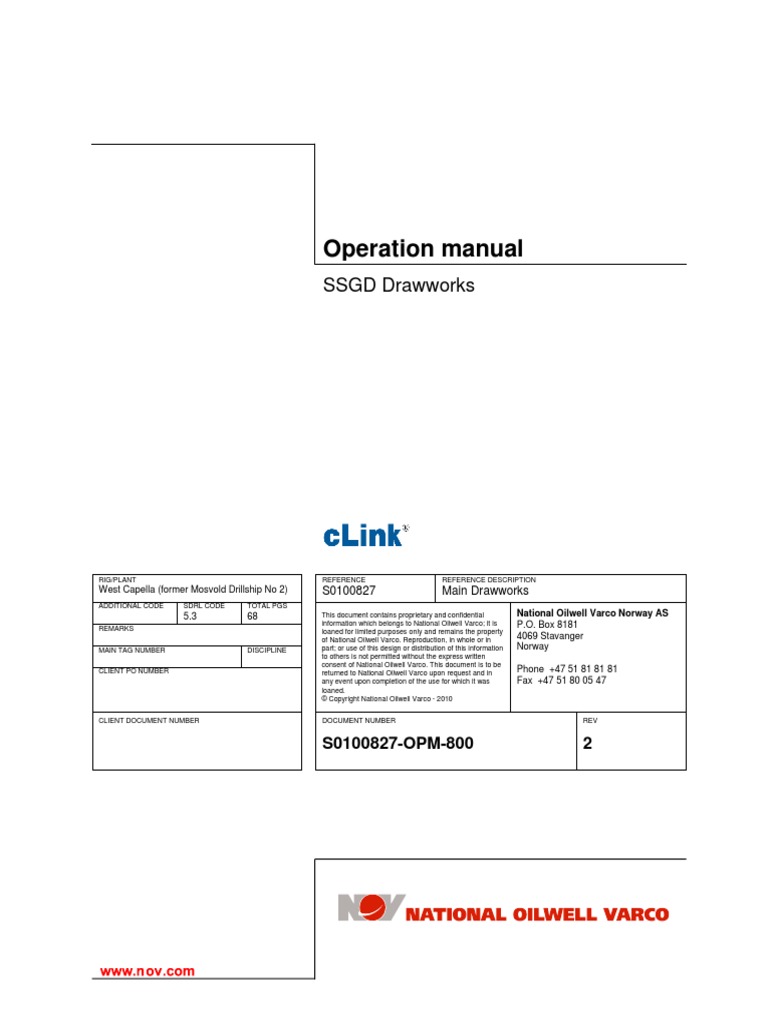 SSGD Draworks Operation Manual - S0100827-OPM-800 | PDF | Brake ...