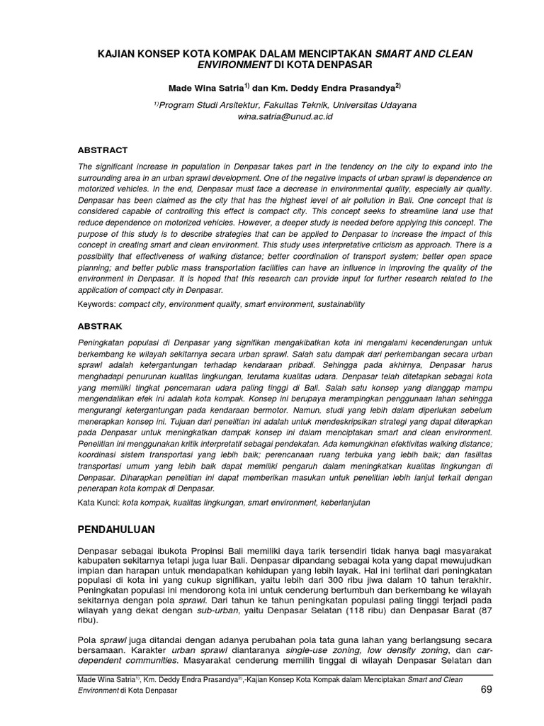 Kajian Konsep Kota Kompak Dalam Menciptakan Smart and Clean | PDF | Ilmu Sosial