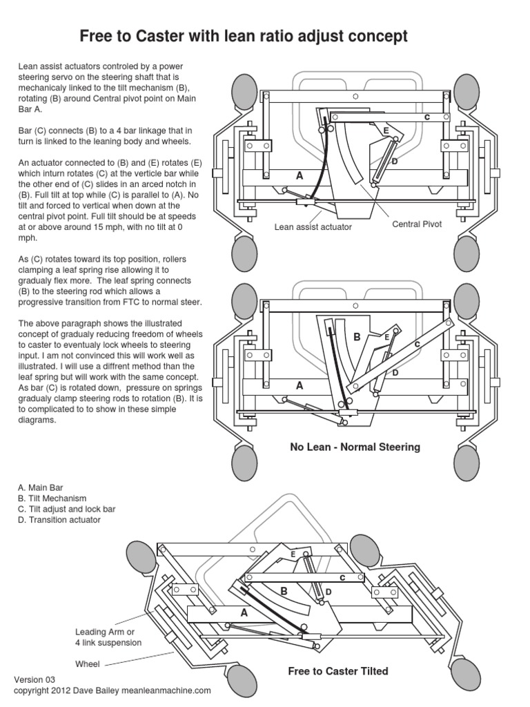 Free To Caster With Lean Ratio Adjust Concept | PDF | Steering | Mechanics
