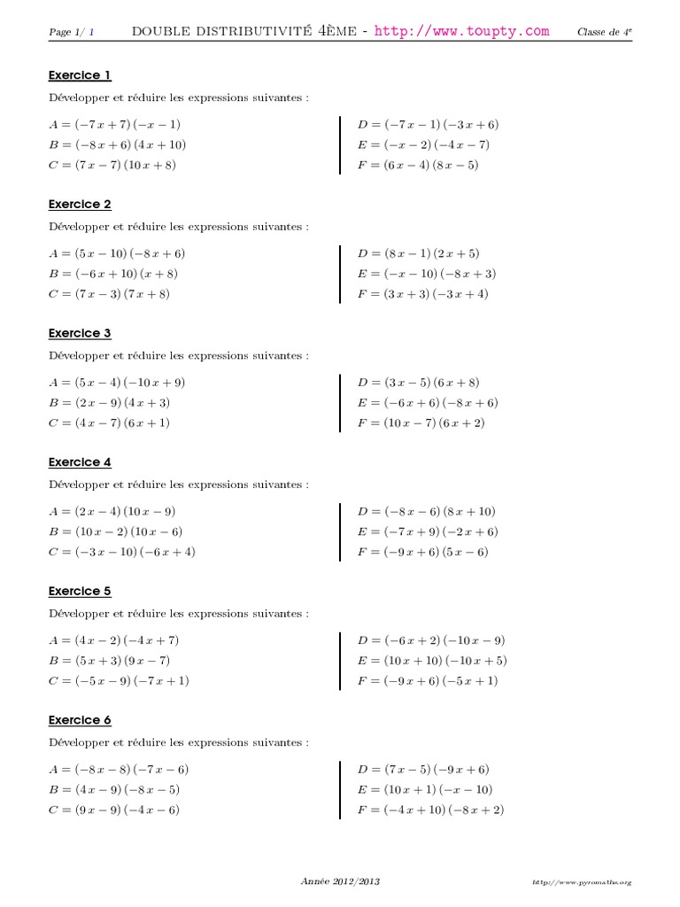 Double Distributivite 1 | PDF