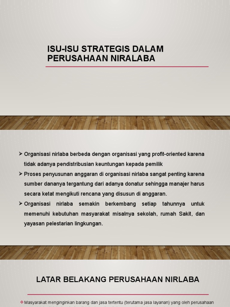 Isu-Isu Strategis Dalam Perusahaan Niralaba | PDF