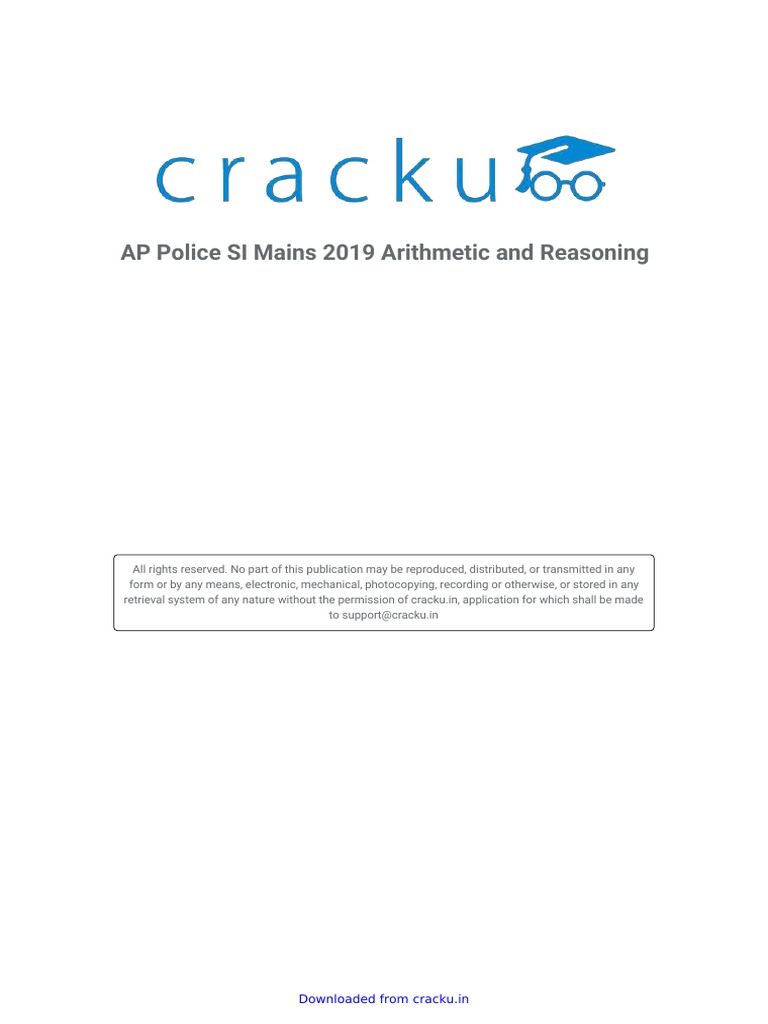 Solved AP Police SI Mains 2019 Arithmetic and Reasoning Paper With ...