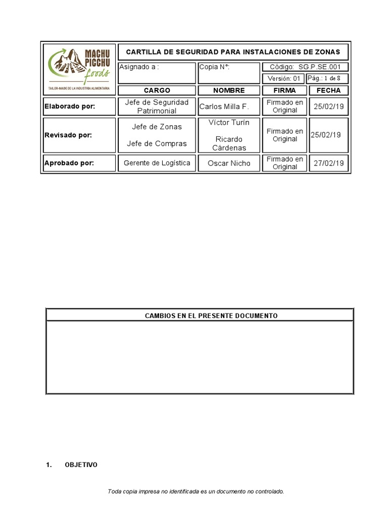 Cartilla Seguridad | PDF
