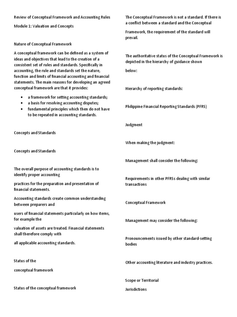 Review of Conceptual Framework and Accounting Rules | PDF | Equity ...