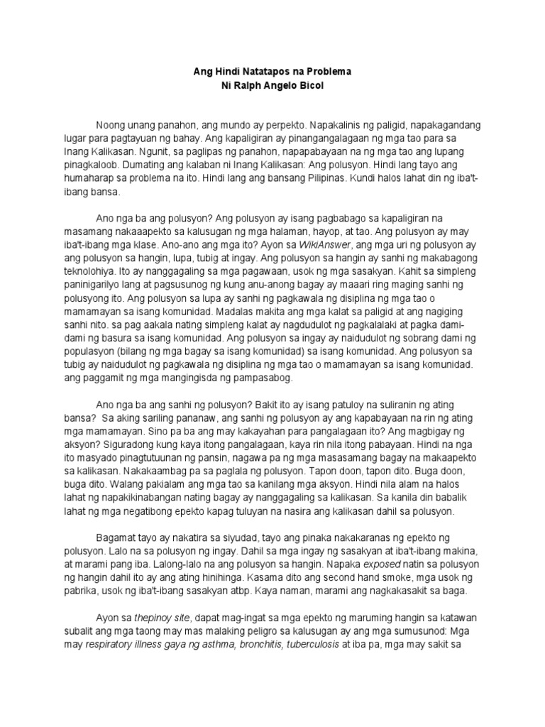 Ang Hindi Natatapos Na Problema | PDF