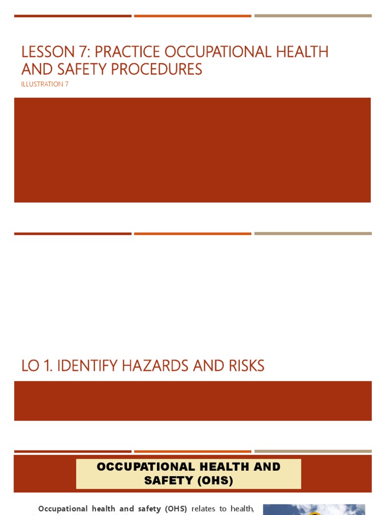 Lesson 7: Practice Occupational Health and Safety Procedures | PDF ...