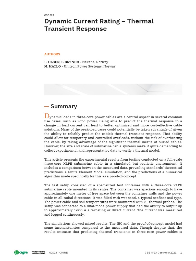 CSE 23 Dynamic Current Rating Thermal Transient Response | Download ...