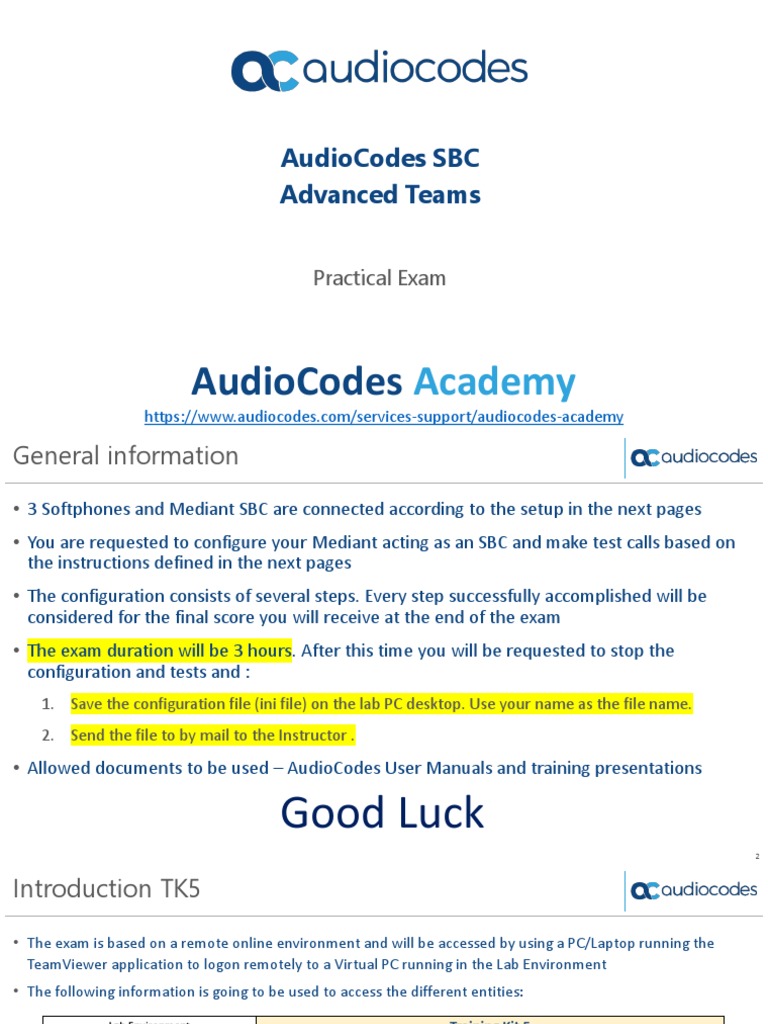 SBC Advanced Teams Practical Exam Dec 2022 | PDF | Session Initiation ...