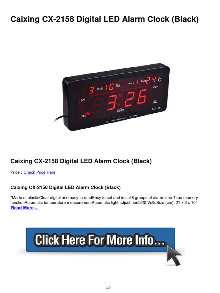 Caixing CX 2158 Digital Led Alarm Clock Black | PDF