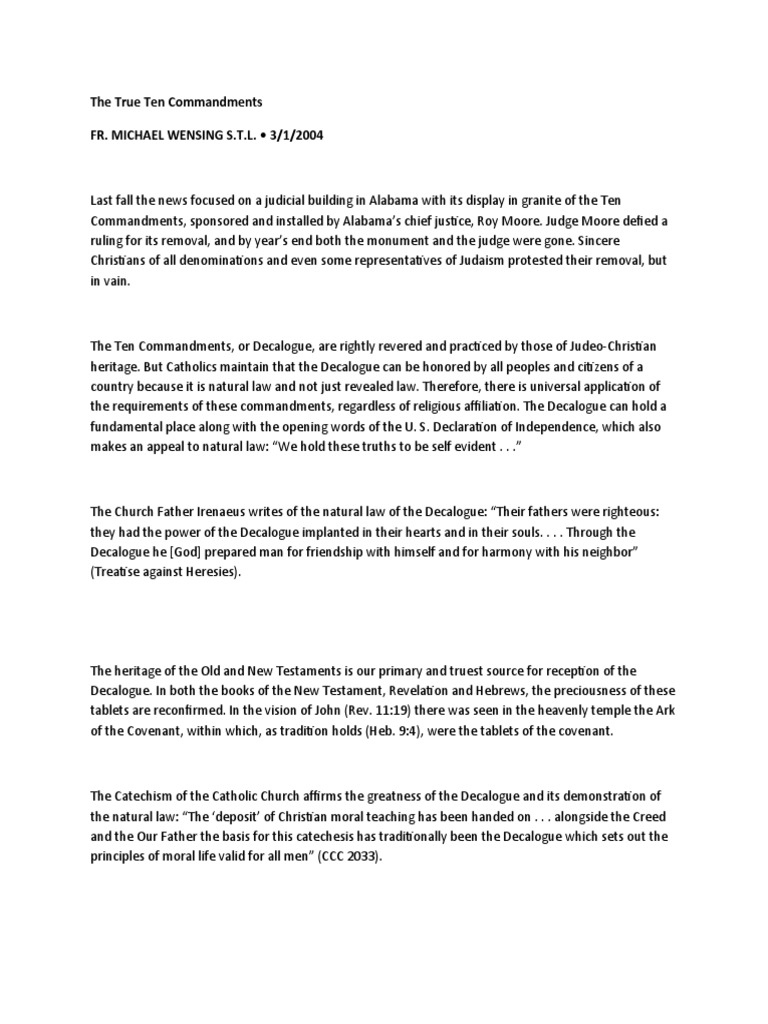 The True Ten Commandments - WPS Office | PDF | Ten Commandments | Book ...