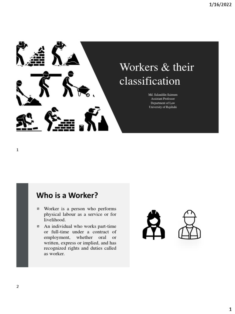 Workers & Its Classification | PDF | Employment | Private Law