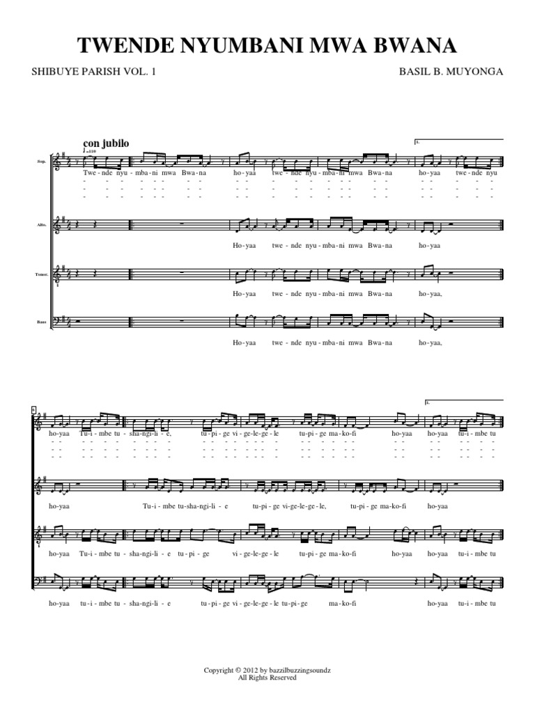 Twende Nyumbani Mwa Bwana | PDF