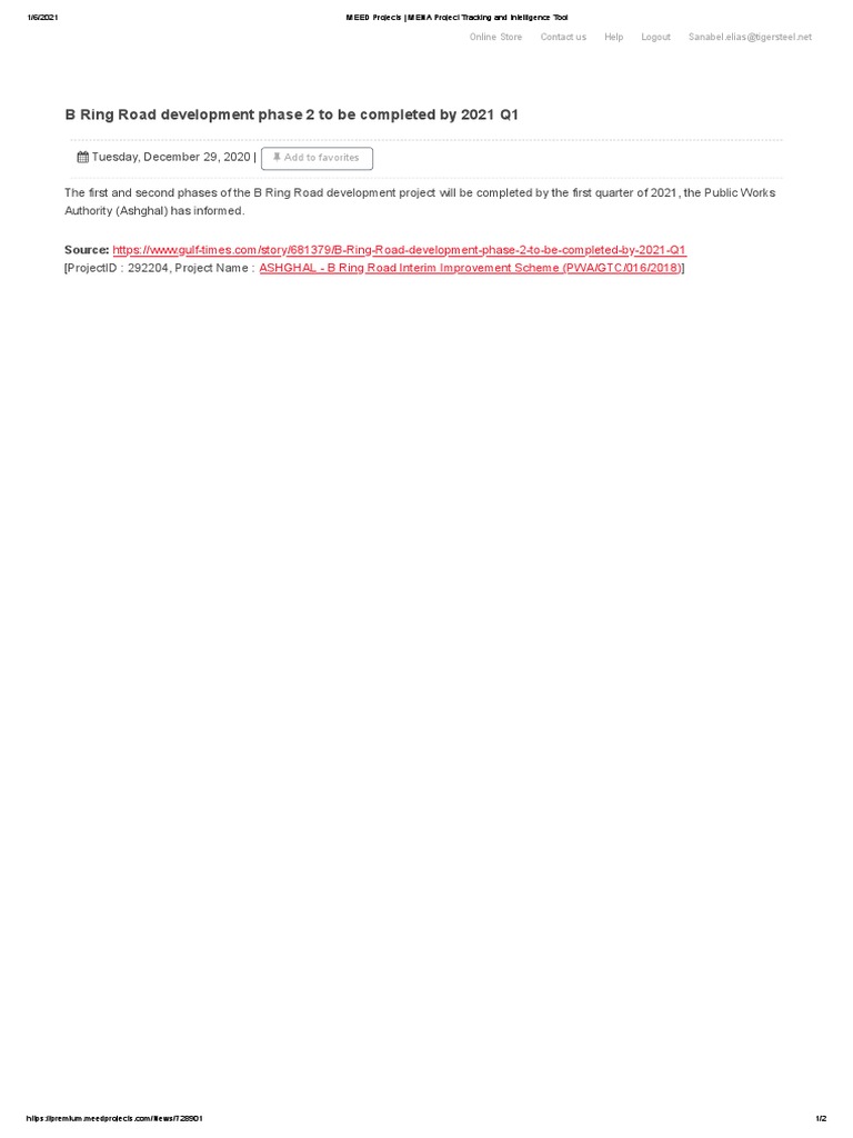 B Ring Road Development Phase 2 To Be Completed by 2021 Q1 | PDF