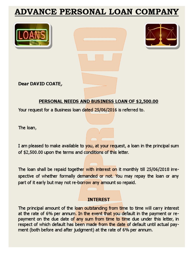 Loan Agreement | PDF | Loans | Interest