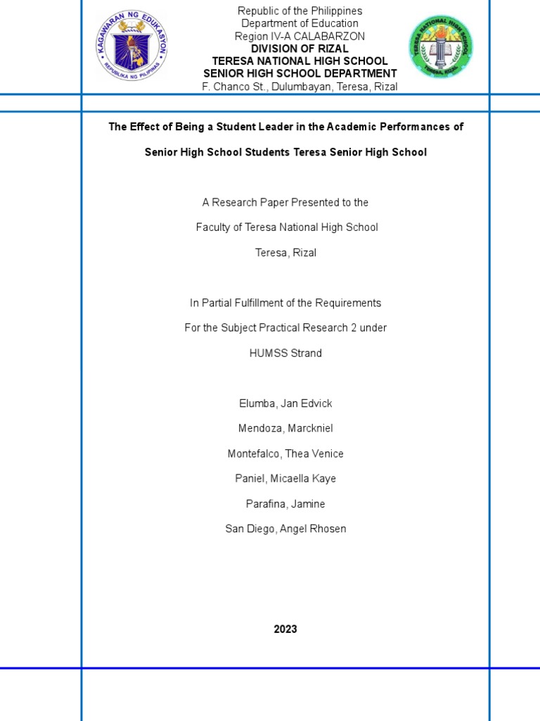Thesis Template | PDF | Leadership | Teachers