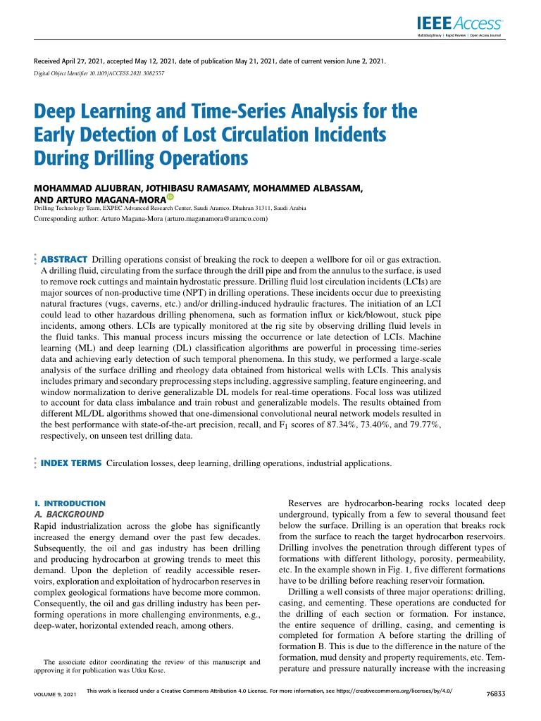 Deep Learning and Time-Series Analysis For The Early Detection of Lost Circulation Incidents ...