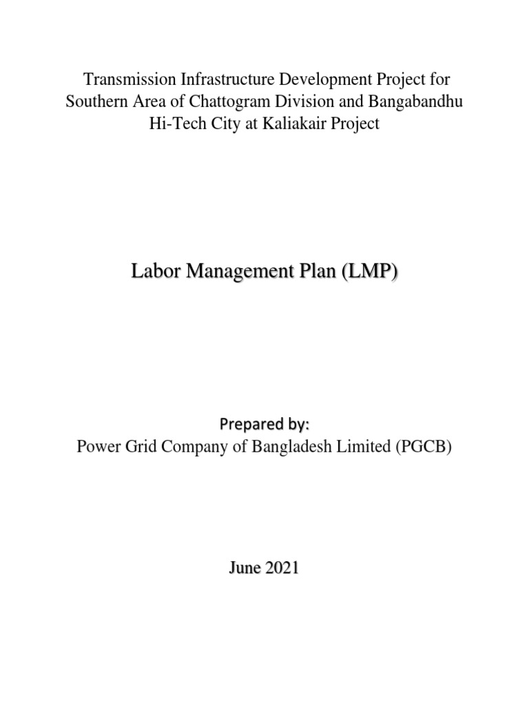 Labor Management Plan (LMP) | PDF | Occupational Safety And Health ...