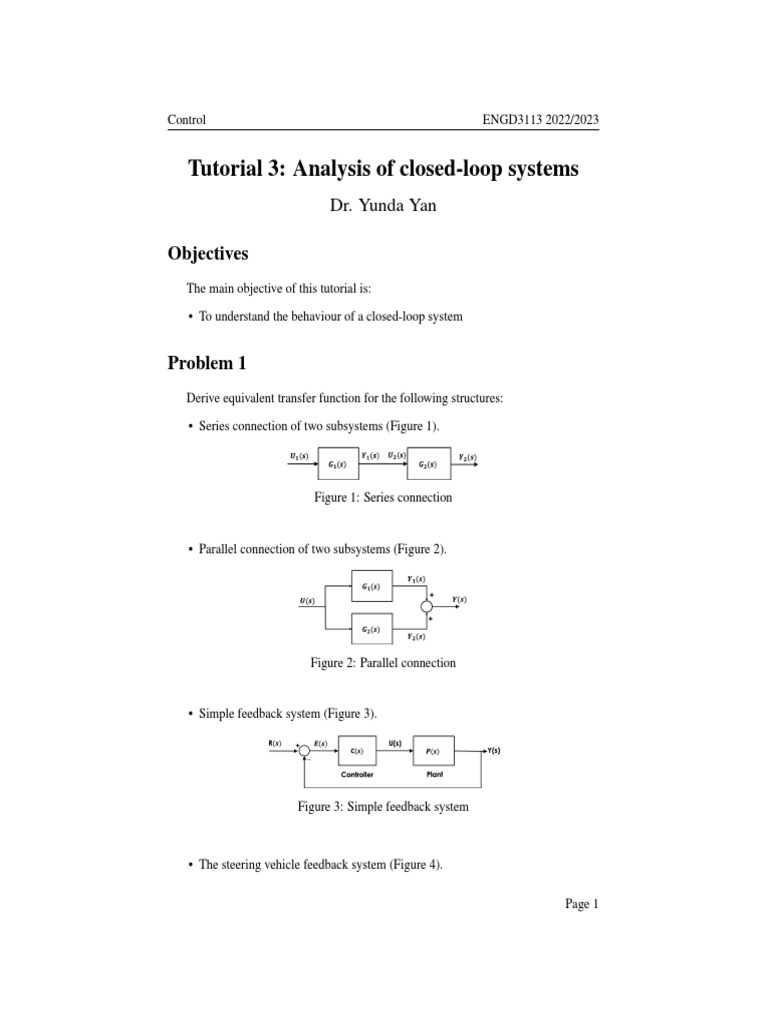 Tutorial 3 | PDF | Feedback | Control Theory