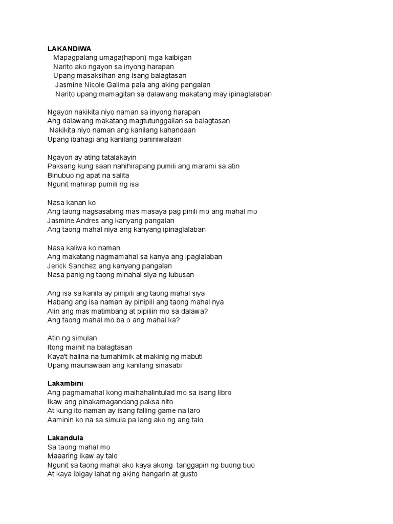 Balagtasan Piece | PDF