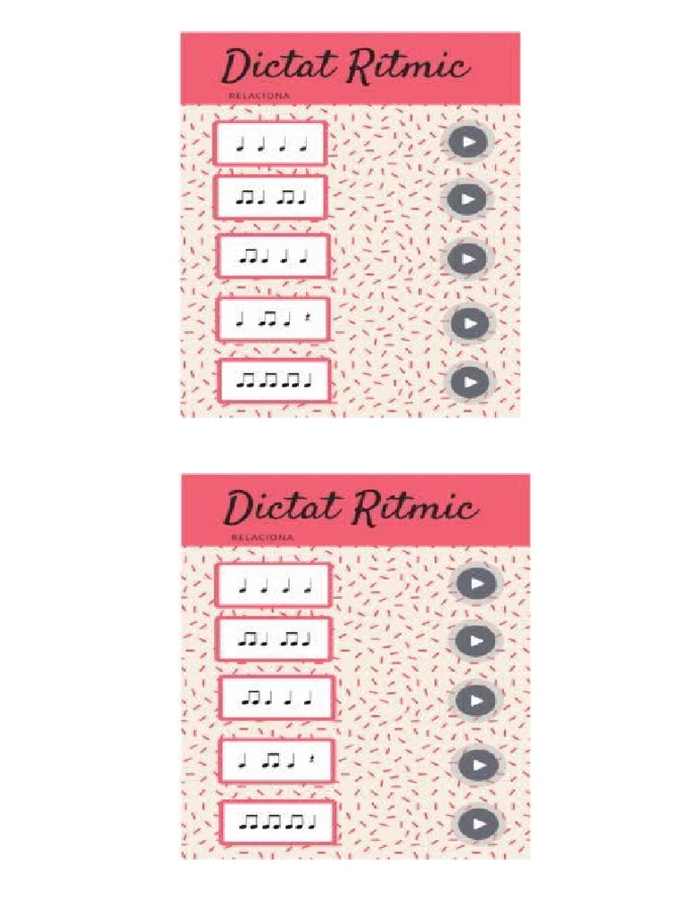 Dictat Rítmic - Fitxa1 | PDF