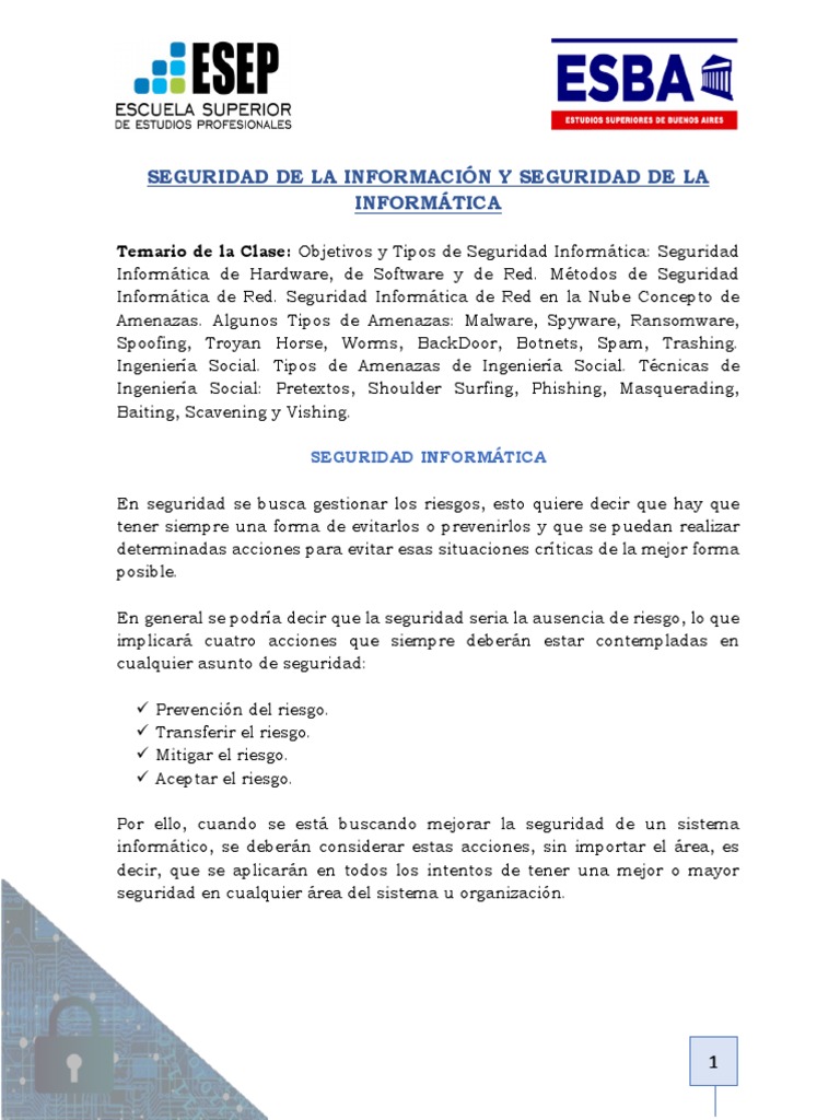 Clase 3 Seguridad Informática I Pdf Malware Seguridad