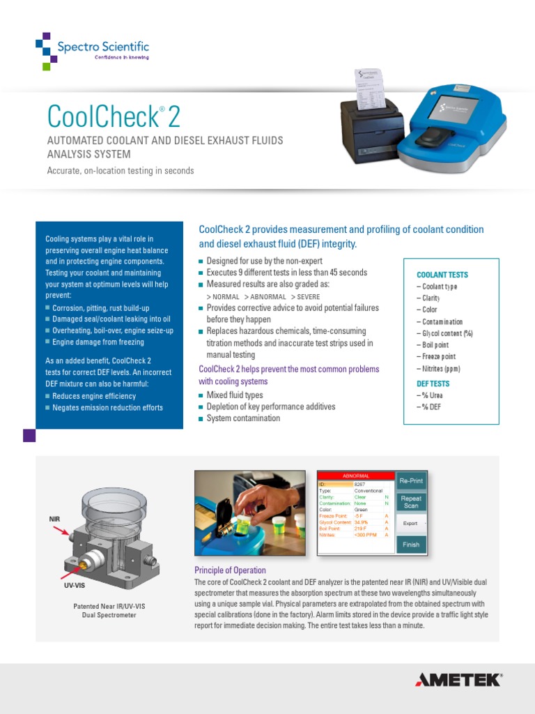 Data Sheet Coolcheck 2 | PDF | Ultraviolet–Visible Spectroscopy | Infrared